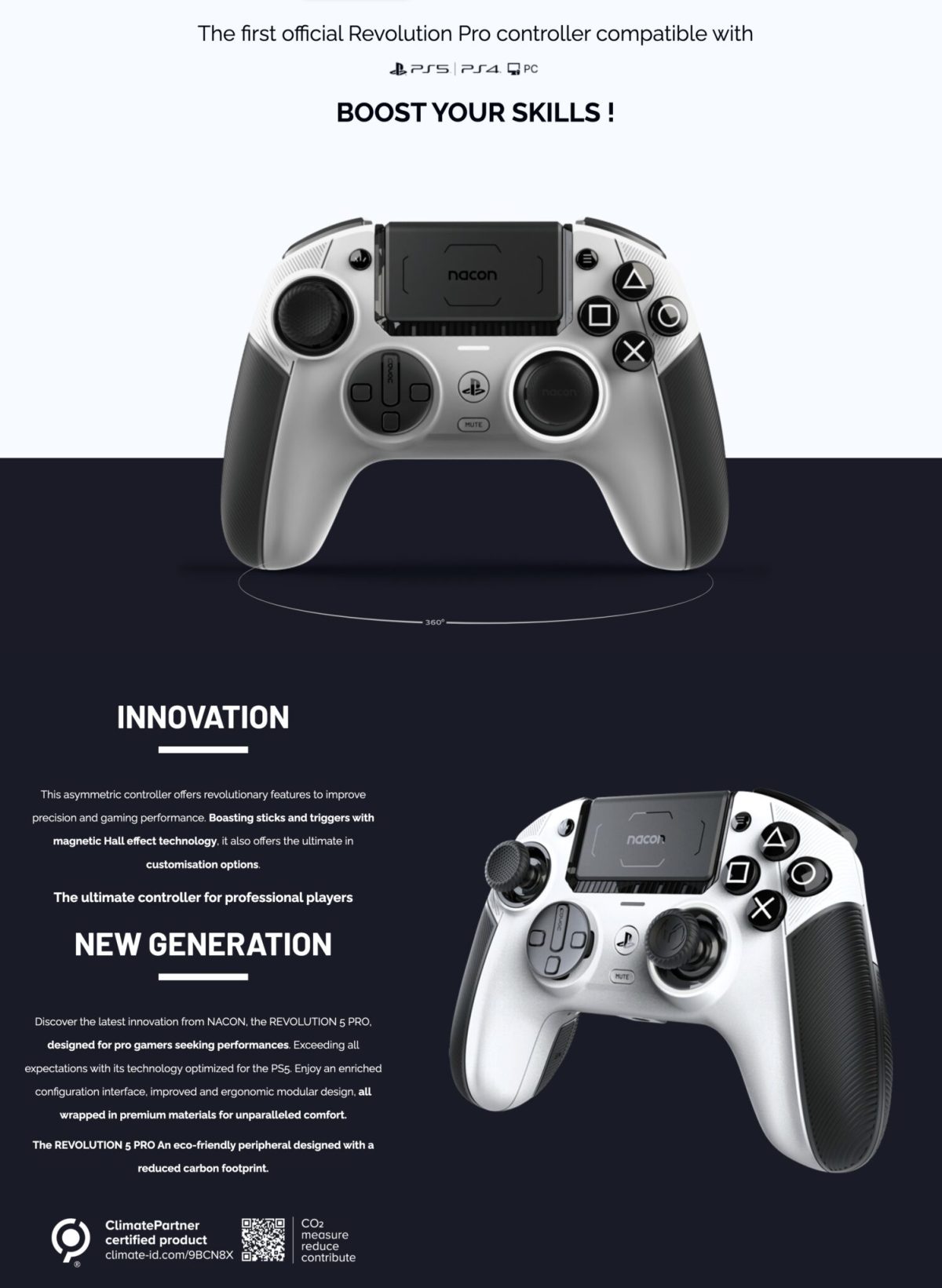 Nacon Revolution 5 Pro Wireless Controller with Hall Effect Technology ...