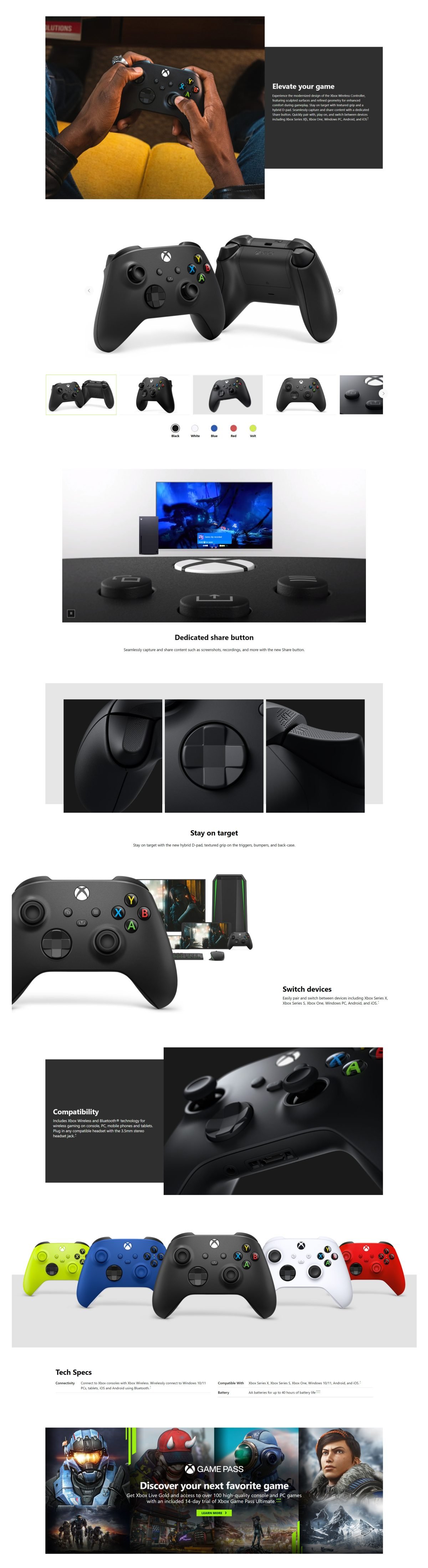 Microsoft Xbox Series X|S Wireless Controller (Electric Volt) - Game Force