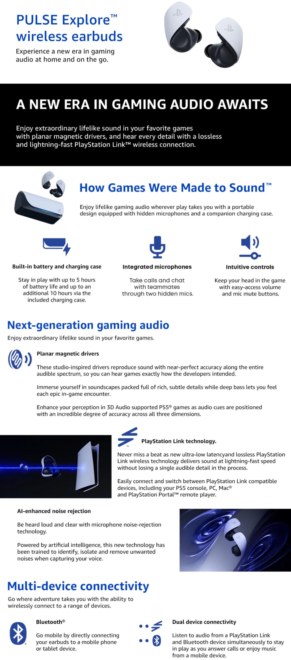 Sony PlayStation PULSE Explore Wireless Earbuds - Game Force